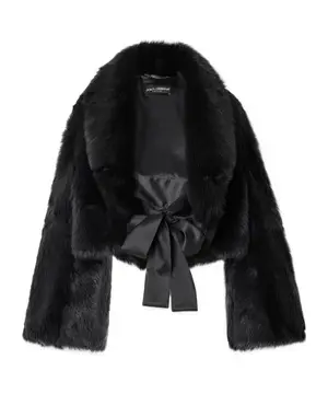 Dolce & Gabbana Faux Fur Belted Jacket - Black