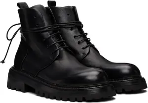 Marsèll Lace-up Combat Ankle Boots - Black