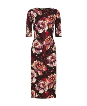 Dolce & Gabbana Peony Print Sheath Dress