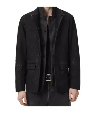 ALLSAINTS Leather Button-up Jacket