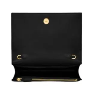 Saint Laurent Small Kate Croc Effect Bag - Black