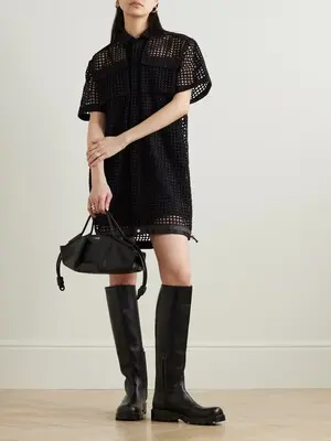 Sacai Short Sleeve Dress With Pockets