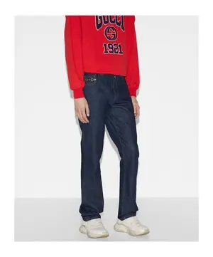 Gucci Horsebit Detail Denim Jeans