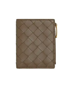 Bottega Veneta Intrecciato Bi-fold Small Wallet - Pinecone