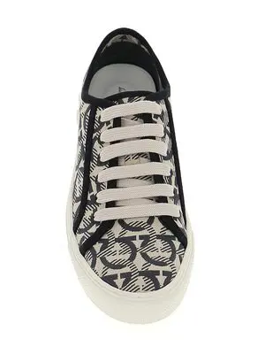 FERRAGAMO Printed Lace-up Sneakers