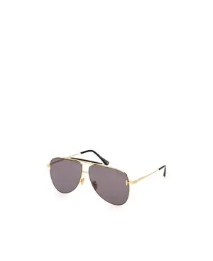 TOM FORD Aviator Logo Sunglasses - Gray