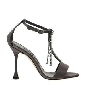 Manolo Blahnik T-bar Crystal-strap High-heeled Sandals