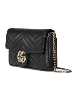 Gucci Gg Marmont Mini Shoulder Bag With Detachable Card Holder - Black