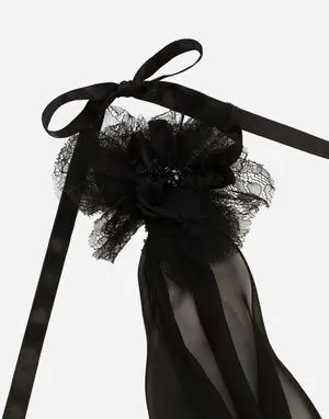 Dolce & Gabbana Chiffon Top With Floral Embellishment