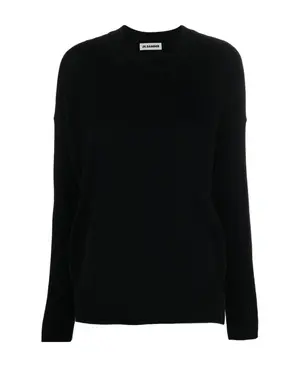 JIL SANDER Crewneck Knitted Jumper - Black