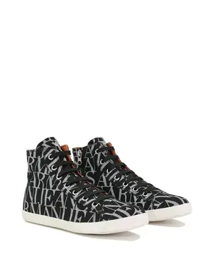 Emporio Armani High-top Sneakers With All-over Logo Print