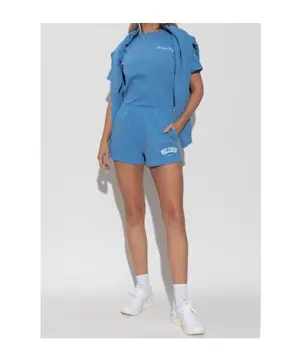 SPORTY  RICH Sporty & Rich Elastic Waist Shorts With Logo