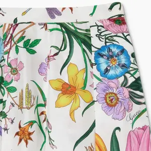 Gucci Pleated Floral Print Midi Skirt
