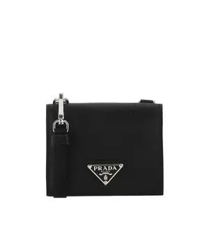 Prada Saffiano Leather Card Holder - Black