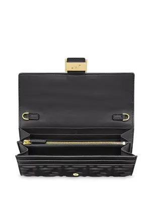 Fendi Ff Motif Baguette Continental Chain-linked Wallet - Black