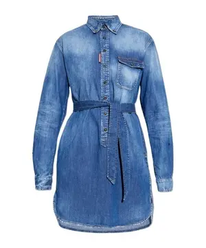 Dsquared2 Denim Belted Shirt Dress