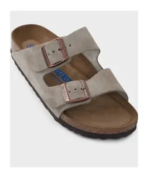 BIRKENSTOCK Suede Slides - Grey