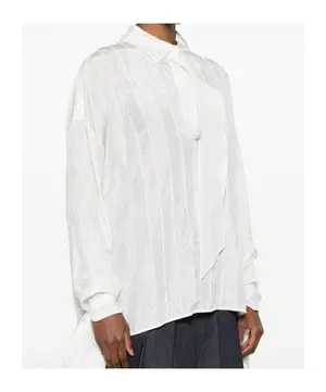 LANVIN Long Sleeve Silk Blouse - Beige