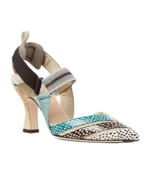 Fendi Colibrì Printed High-heel Slingback Pumps - Multicolor