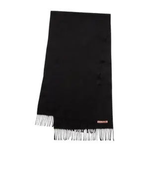 Acne Studios Logo Wool Scarf - Black