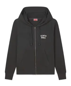 Kenzo Boke Heart Embroidered Zip-up Hoodie