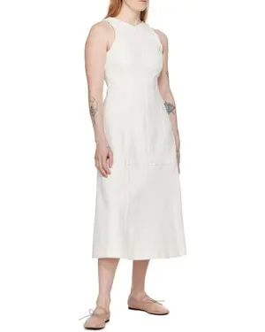 Proenza Schouler V-neck Sleeveless Midi Dress - White