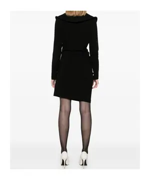 Magda Butrym Long-sleeved Dress With V-neck And Sculpted Ruffles