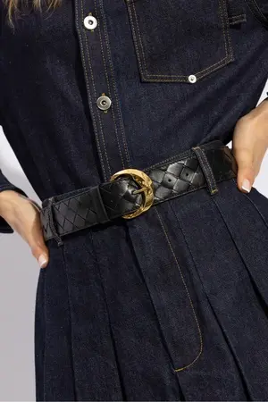 Bottega Veneta Essential Twist Belt - Black