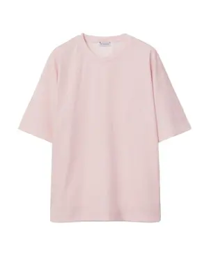 Burberry Equestrian Knight Printed Crewneck T-shirt - Pink