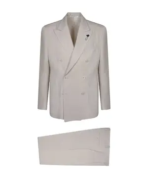 LARDINI Double-breasted Tailored Suit - Gray