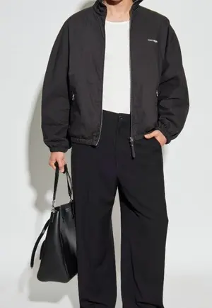 COURREGES Long Sleeve Zip Up Jacket - Black