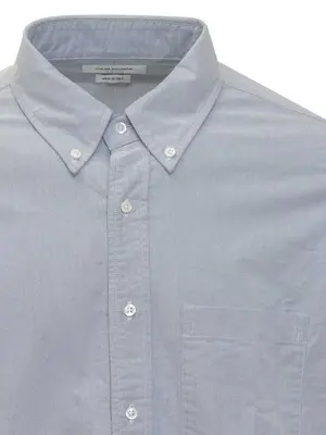 Thom Browne 4-bar Stripe Curved Hem Shirt - Light Blue