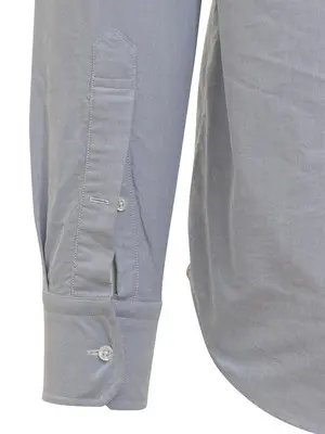 Thom Browne 4-bar Stripe Curved Hem Shirt - Light Blue