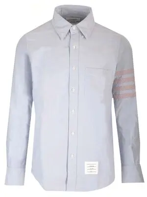 Thom Browne 4-bar Stripe Curved Hem Shirt - No