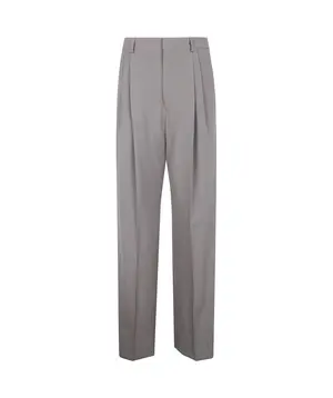 Dries Van Noten Panrom Pleated Trousers - Cement