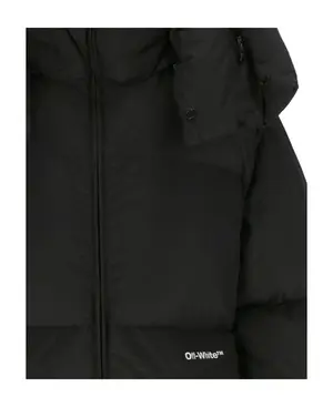 Off-White Padded Long-sleeved Jacket With Logo Detail - Black