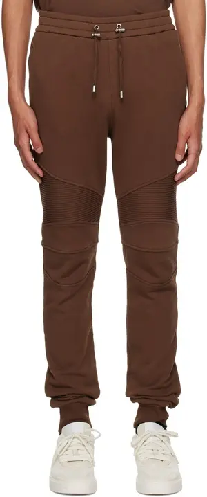 Balmain Logo Printed Drawstring Track Pants - Red