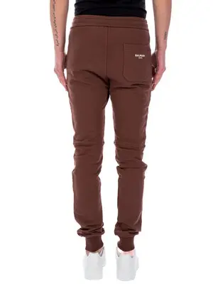 Balmain Logo Printed Drawstring Track Pants - Red