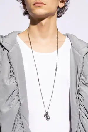 Dolce & Gabbana Dg Logo Teardrop Necklace - Gray