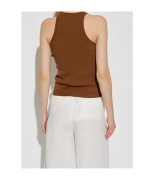 Max Mara Ribbed Round Neck Sleeveless Tank Top