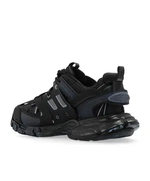 Balenciaga Track Paneled Lace-up Sneakers - Black
