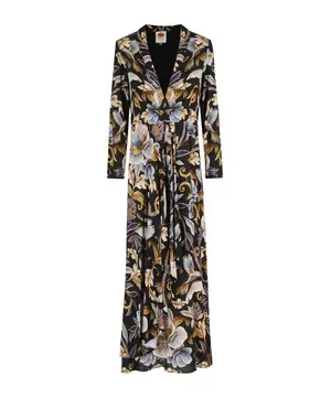 Farm Rio Printed Long Sleeve V-neck Dress