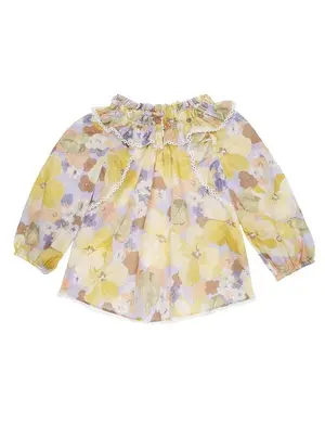 Zimmermann Pop Gathered-neck Blouse