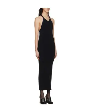 DION LEE Ribbed Knit Halterneck Dress