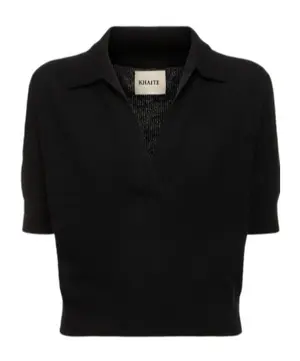 Khaite Jo V-neck Ribbed Sweater - Black
