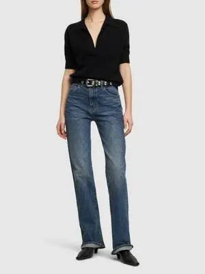 Khaite Jo V-neck Ribbed Sweater - Black