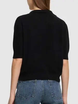 Khaite Jo V-neck Ribbed Sweater - Black