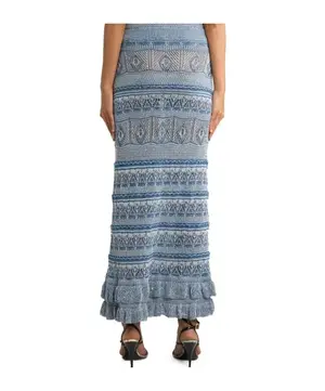 Etro Crocheted Trim Midi Knitted Skirt