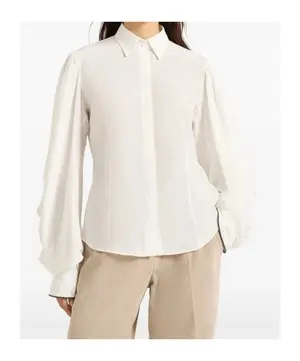 Brunello Cucinelli Silk Shirt With Lapel Collar