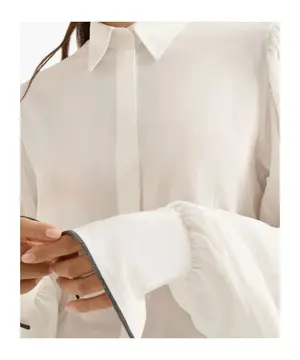 Brunello Cucinelli Silk Shirt With Lapel Collar